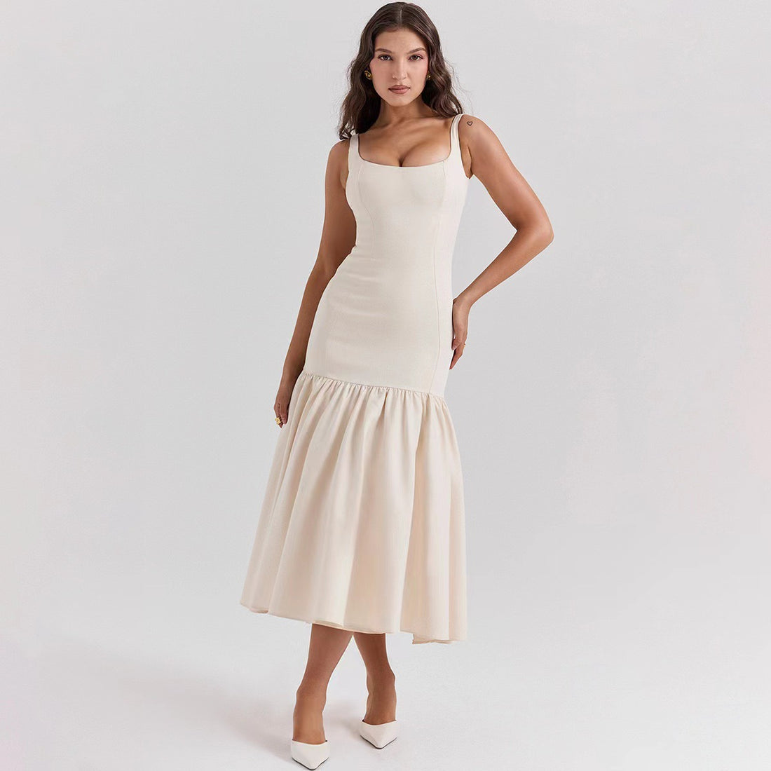 Sexy Plunge Splice Maxi Dress Outfits For Women Slim Fit Hip Wrap Par ...
